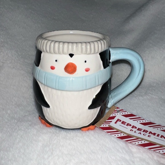 Peppermint | Dining | Peppermint Penguin Mug Black White Light Blue ...